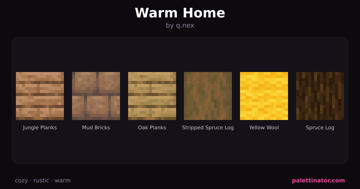 Warm Home — Minecraft Palette by q.nex — Palettinator
